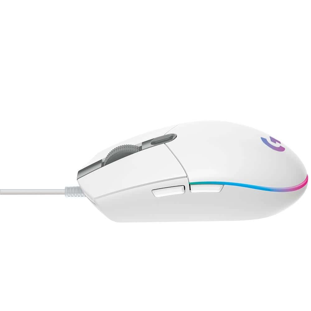 Mouse Gamer Logitech G203 Rgb Lightsync 6 Botões 8000 Dpi Branco