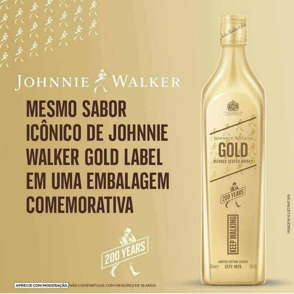 Whisky Johnnie Walker Gold Label Reserve 750ml Embalagem Comemorativa de 200 anos - Promotop