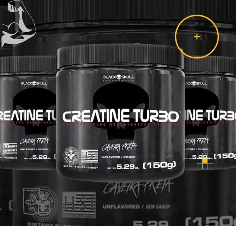 Kit 3x Creatine Turbo Suplemento Alimentar Black Skull 150g Caveira