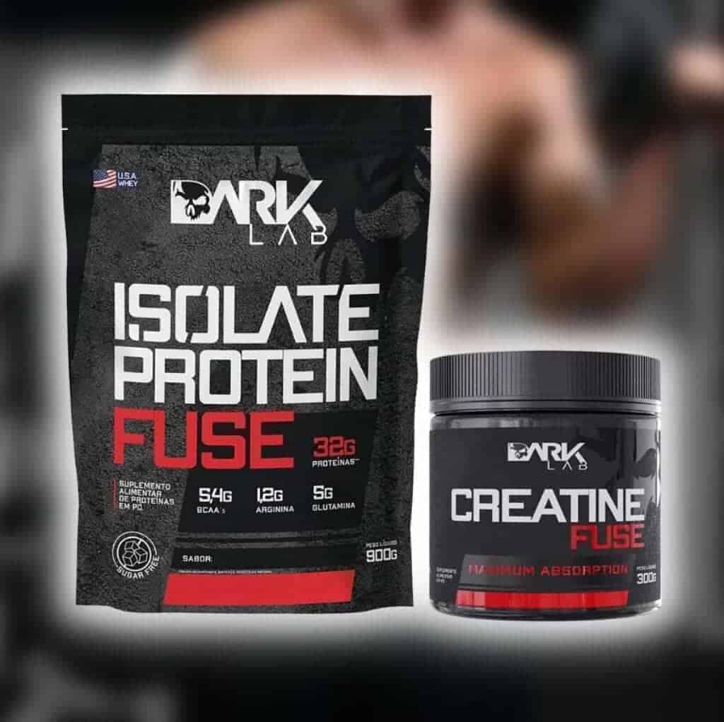 Whey Isolate Protein Fuse 900g + Creatina Fuse 300g Dark Lab (Banana com Canela) | BCAAs | Whey ...