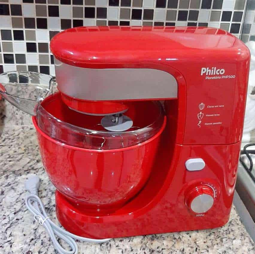 Batedeira Planetária Philco PHP500 Turbo com 11 Velocidades – Vermelha - Promotop
