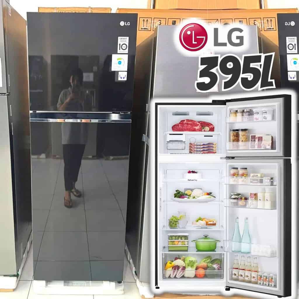 Geladeira/Refrigerador LG Frost Free Black 395L - Duplex GN-B392PXG Compressor Inverter - Promotop