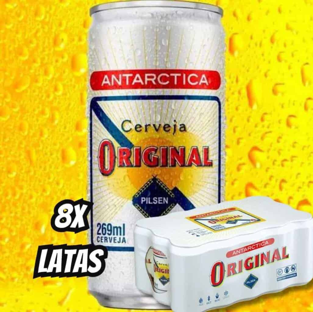 Cerveja Original Antarctica Pack 8 Latas De 269ml - Promotop