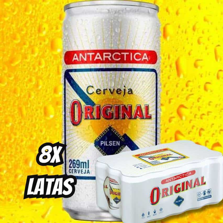 Cerveja Original Antarctica Pack 8 Latas De 269ml - Promotop