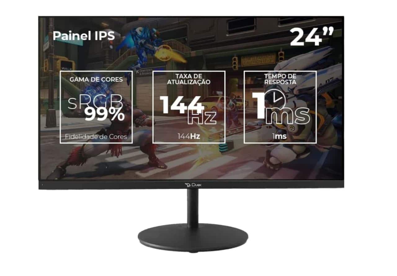 Monitor Gamer Duex, 24 Pol, Full HD, IPS, 144Hz, 1ms - Promotop