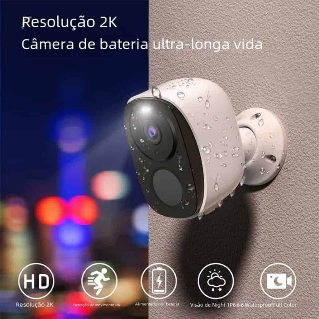 HEIYOUCAM Câmera Segurança Externa Wifi com Bateria,2K, 3MP - Promotop