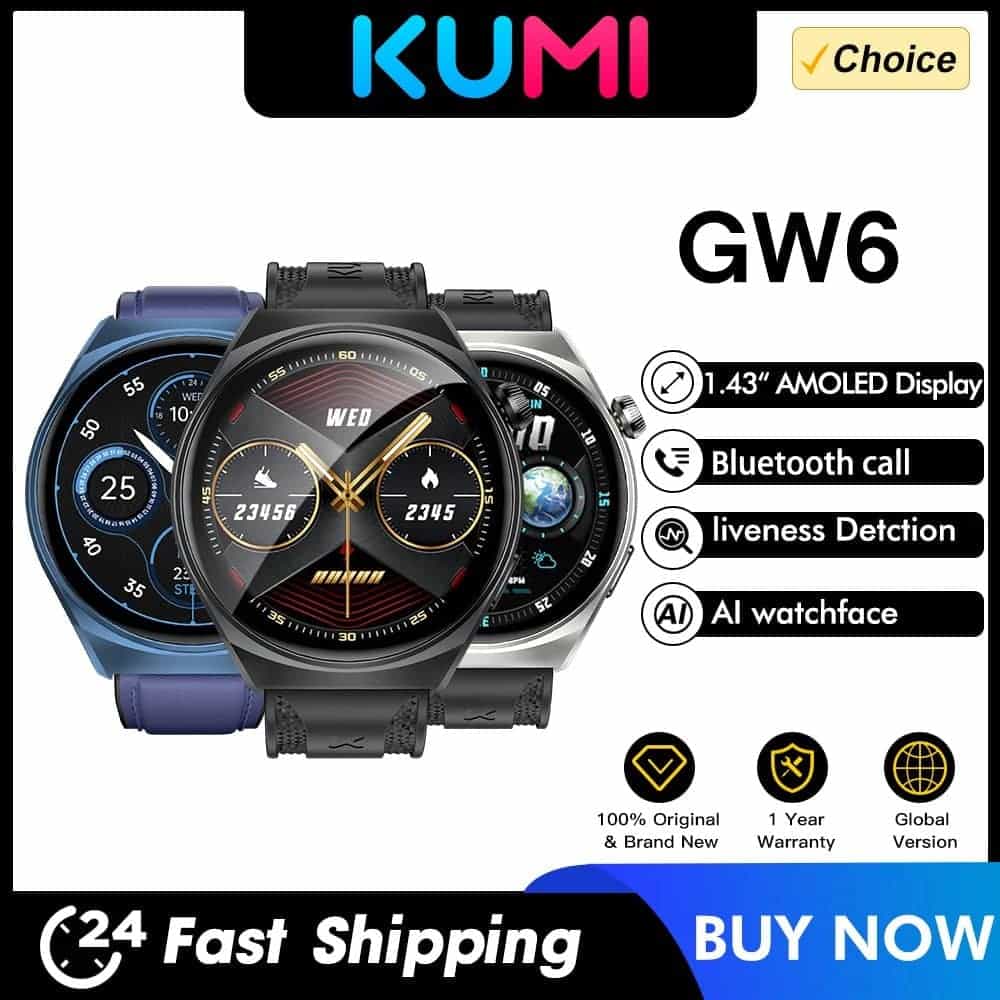 Smartwatch Kumi GW6 Cupom - Promotop