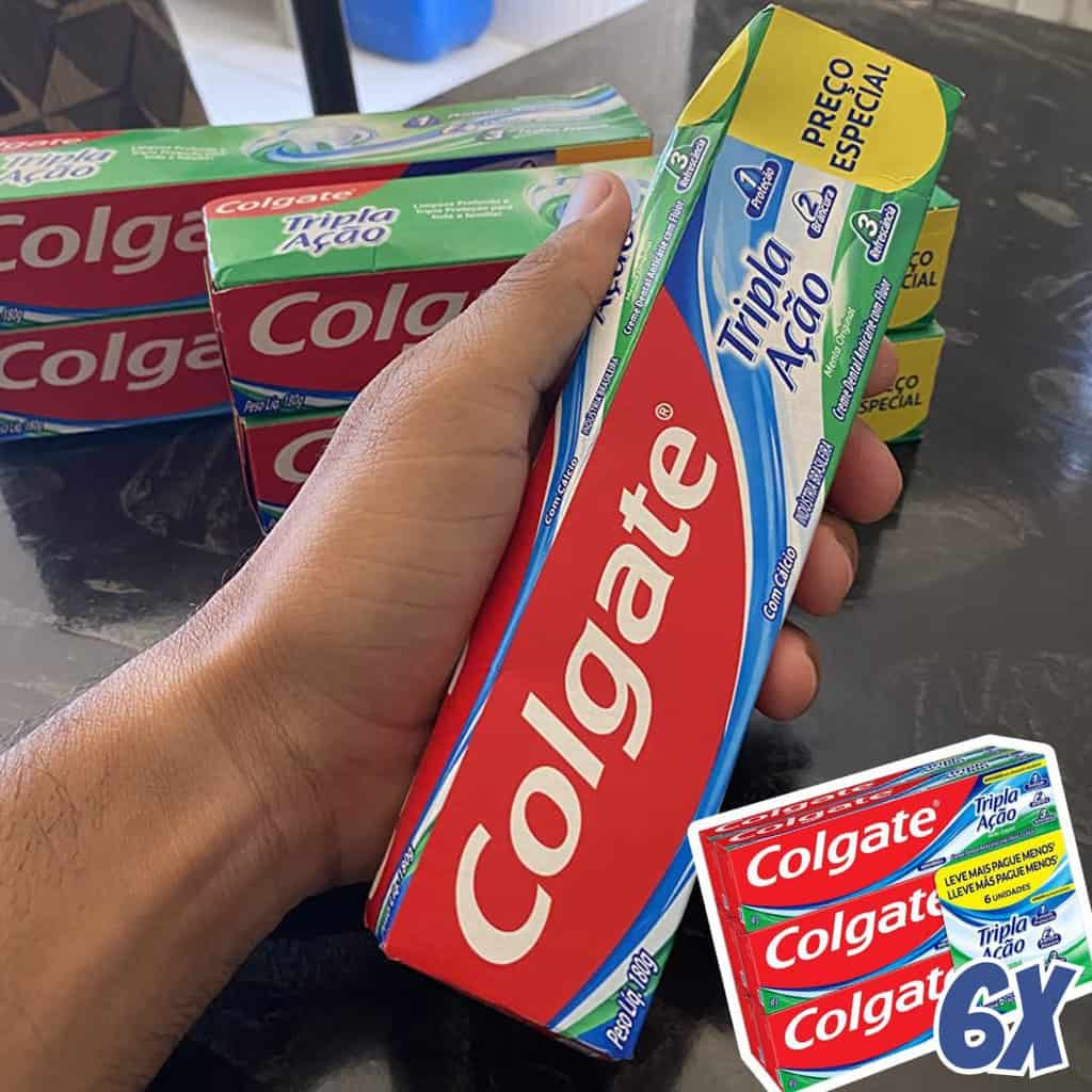 Colgate Creme Dental Tripla Ação Menta 90G Pacote Com 6 Unidades - Promotop