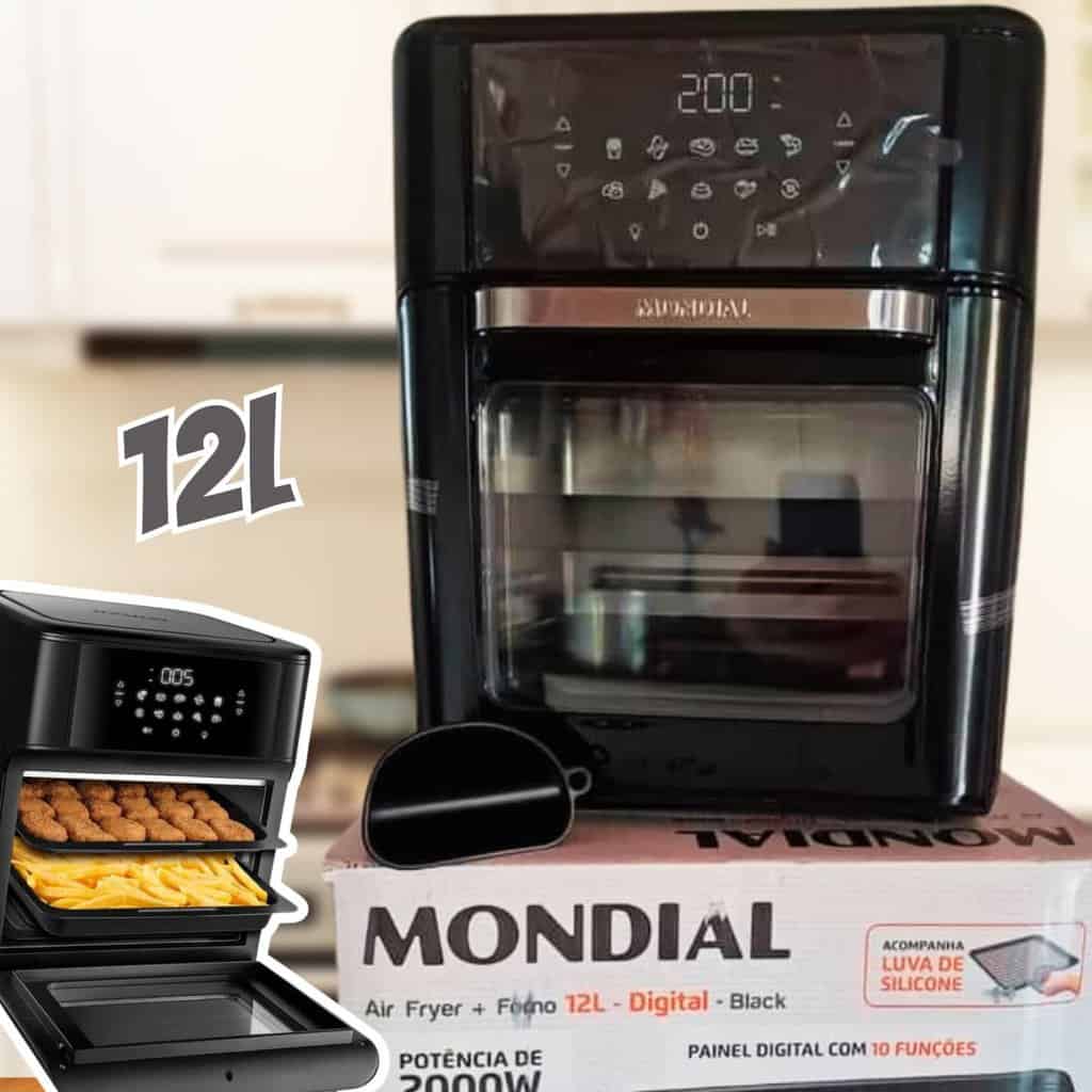 Fritadeira Elétrica sem Óleo/Air Fryer Mondial Forno Oven AFON-12L-FB ...
