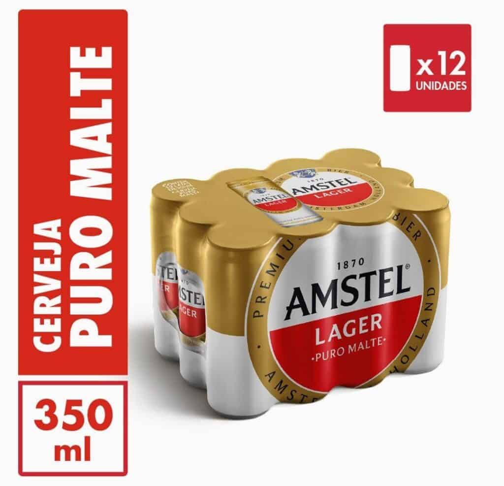 Pack Amstel Cerveja Lager - 12 latas de 350ml - Promotop