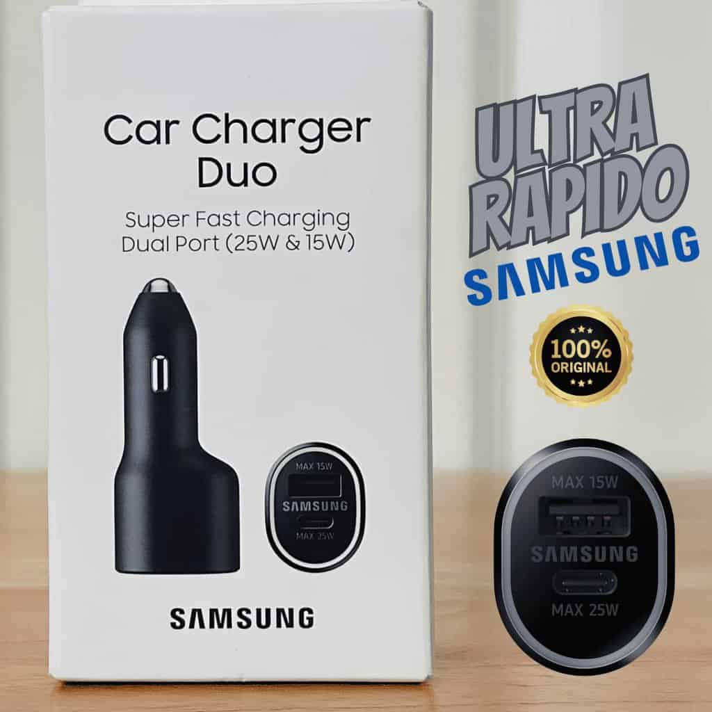 CARREGADOR VEICULAR 2 SAÍDAS USB-C/USB-A ULTRA RAPIDO PRETO 40W SAMSUNG ...