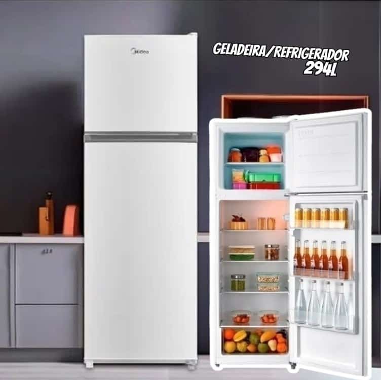Geladeira/Refrigerador Midea Cycle Defrost Duplex Branco 294L MD-RT411 - Promotop