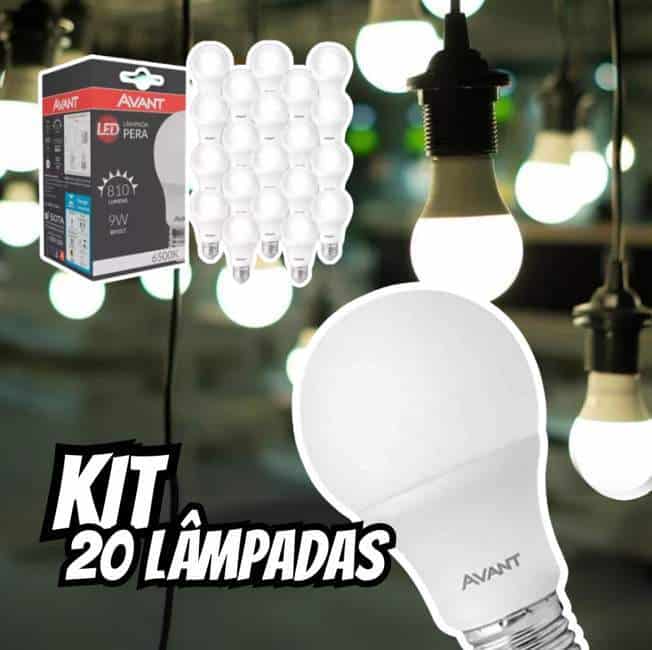 Kit 20 Lâmpadas Bulbo Led 9w 6500k Luz Branca Atacado Avant Cor da luz 6500k Branco Frio 110V ...