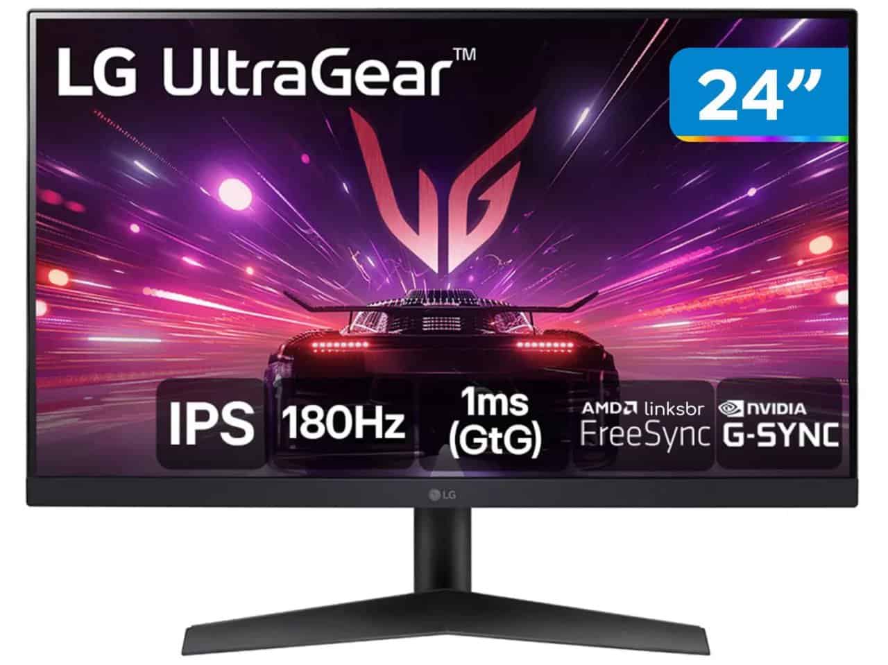 Monitor Gamer LG UltraGear 24” 24GS60F-B IPS Full HD 180Hz 1ms (GtG) NVIDIA G-SYNC AMD FreeSync ...