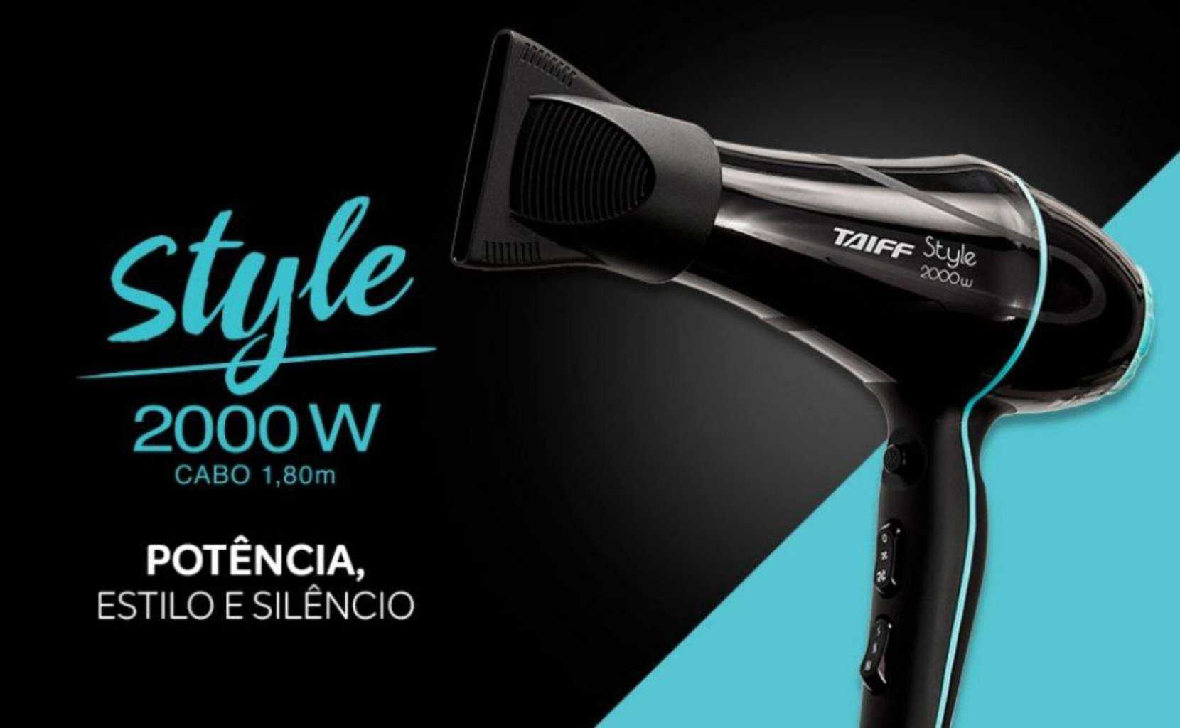 Secador Taiff Stylle 2000w 220v, Taiff, STYLE 334, PRETO, Pequeno ...