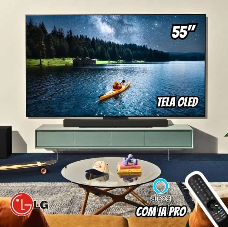 Smart TV 4K 55" LG OLED evo OLED55C4 Processador α9 Ger7 AI Painel ...
