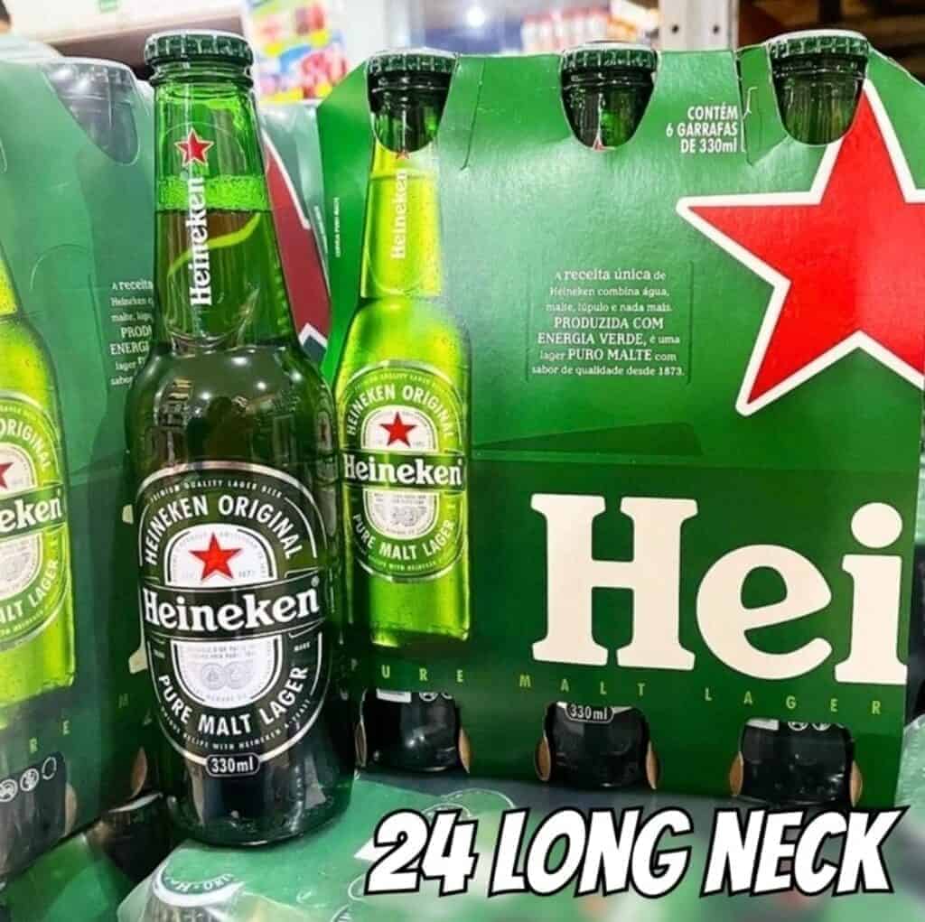 Cerveja Heineken Puro Malte Lager Premium - Long Neck 24 Garrafas de ...