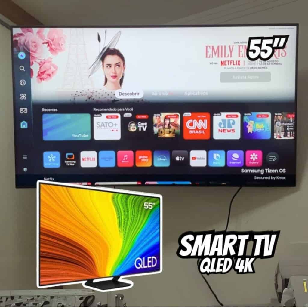 Samsung Smart Tv 55 Polegadas Qled 4k, Gaming Hub, Airslim QN55Q70DAGXZD - Promotop