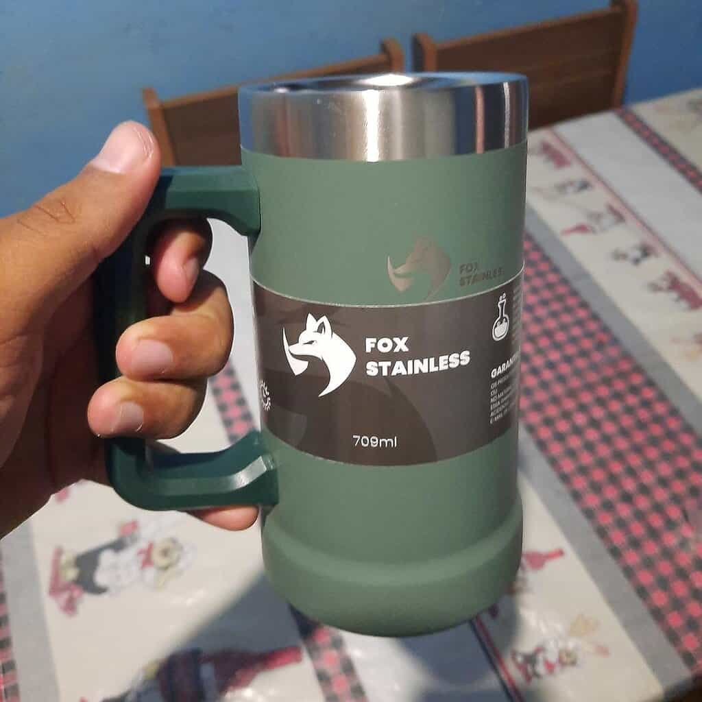 Caneca Térmica Quente e Frio 709ml Fox Stainless Verde - Promotop