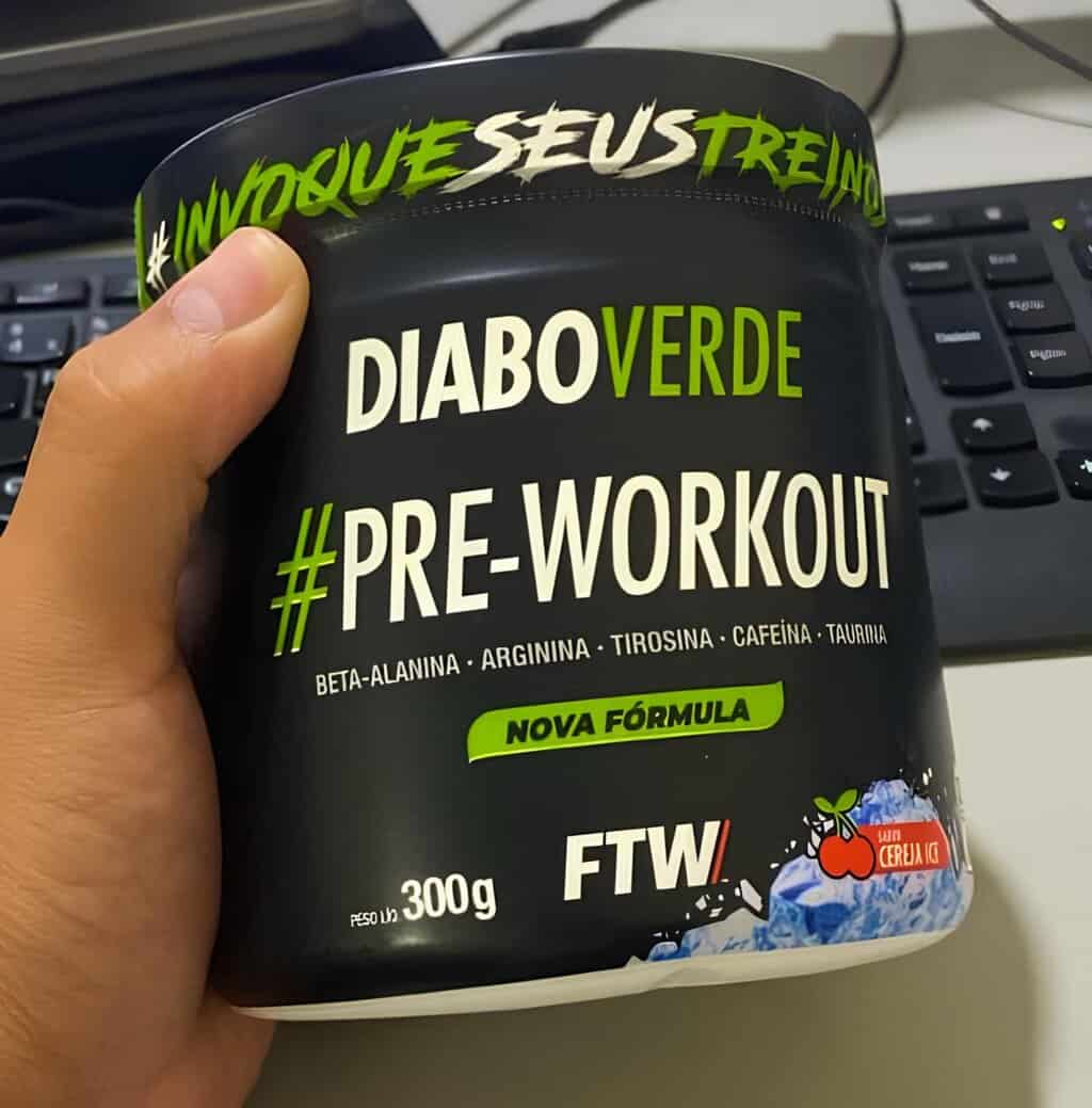 FTW Pré-Treino Diabo Verde - sabor: Cereja Ice - Pote 300g - Promotop