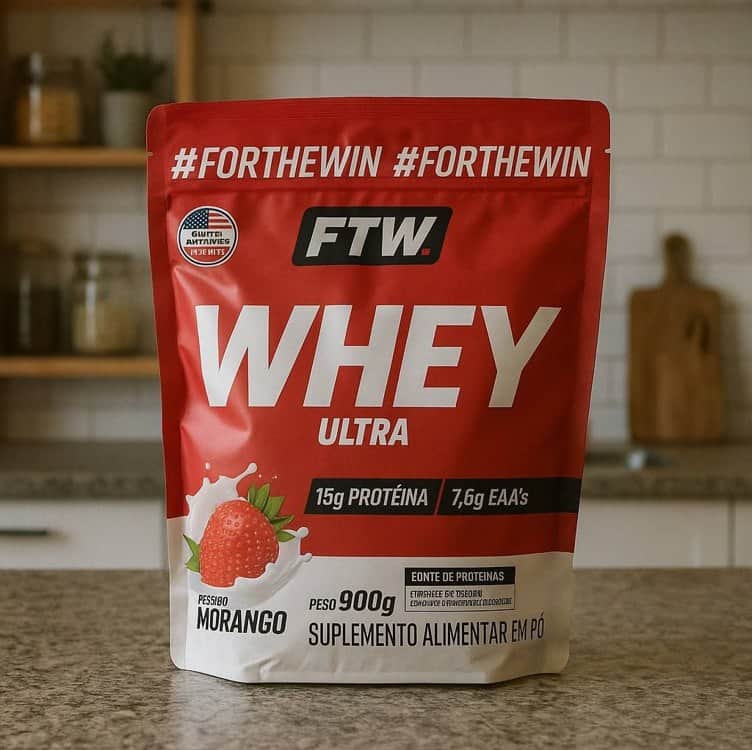 Whey Concentrado Ultra Protein Refil 900g Sabor Morango - FTW - Promotop