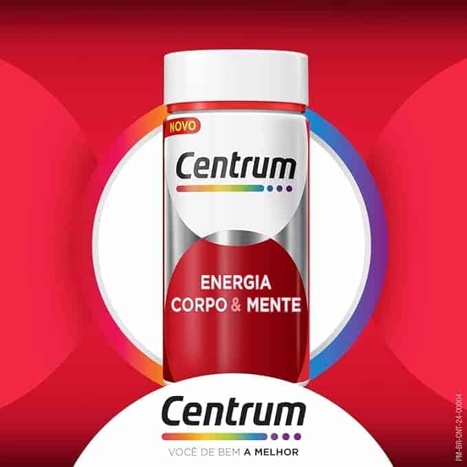 Centrum Suplemento Multivitamínico Energia Corpo e Mente, com Cafeína ...