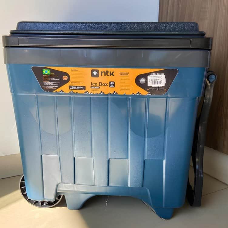 Caixa Térmica Ice Box De 34 Litros Com Rodas Azul Nautika - Promotop