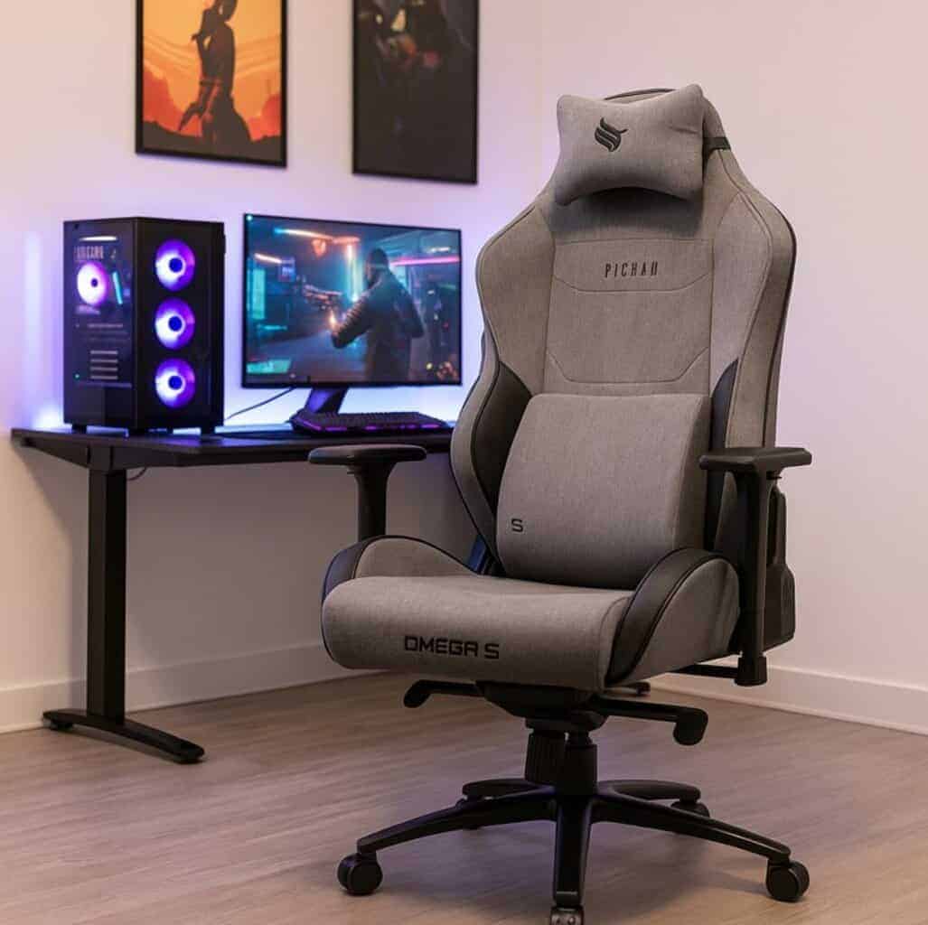 Cadeira Gamer Pichau Omega S Espuma Moldada Braco 3D Preta e Cinza PG ...