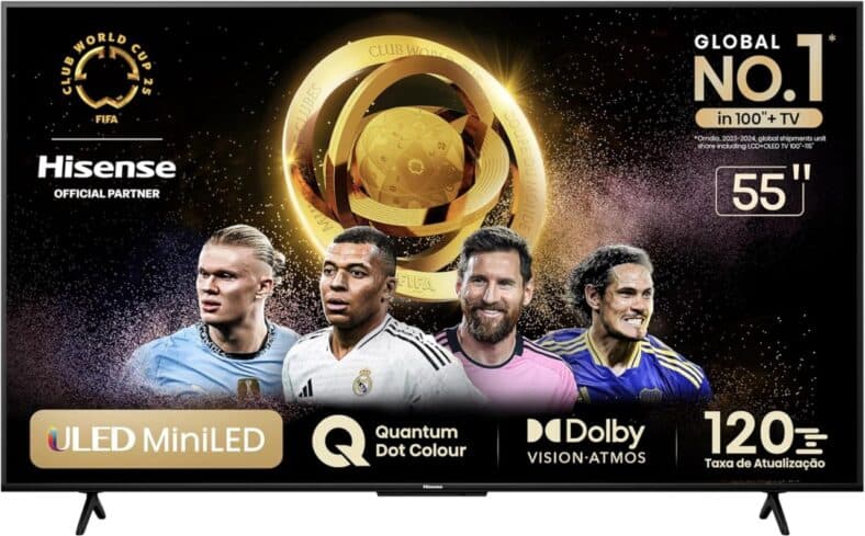 Hisense Smart TV UHD 4K Mini LED 55" Polegadas 55U6N Google TV ...