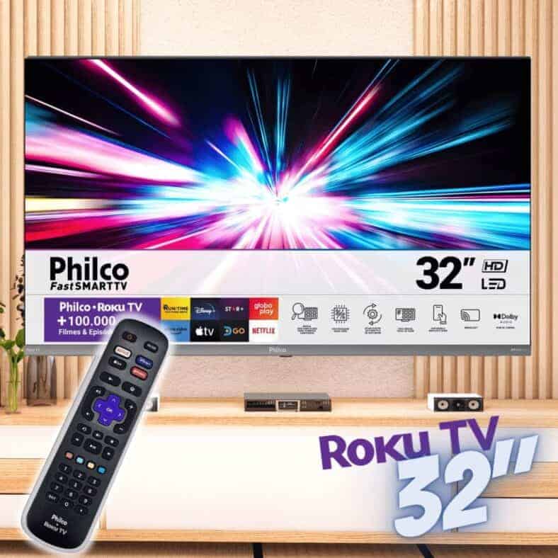 Smart Tv 32 Philco Led Roku Tv Hd Dolby Audio Bivolt P32CRA - Promotop