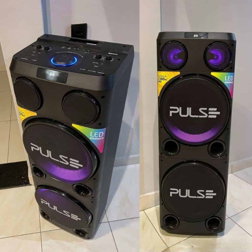 Torre De Som Pulse Double Sp508 Bluetooth Usb Led 2300w Preto - Promotop