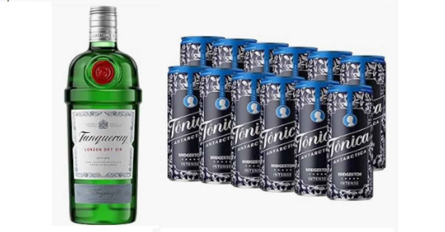 Gin Tanqueray London Dry, 750ml + TONICA ANTARCTICA INTENSE LATA, pack ...